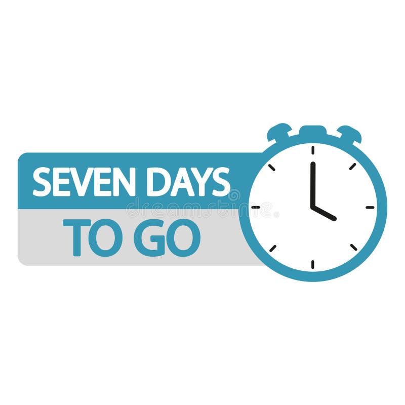 Countdown Timer Illustration. Bold 7 Days To Go Text. Seven Day ...