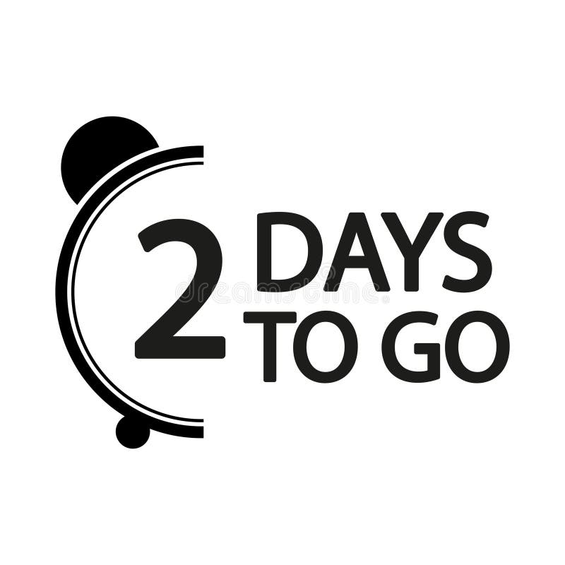 Countdown Timer Illustration. Number Two Focus. Bold 2 Days To Go Text ...