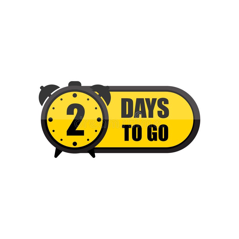 Countdown Timer Illustration. Number Two Focus. Bold 2 Days To Go Text ...