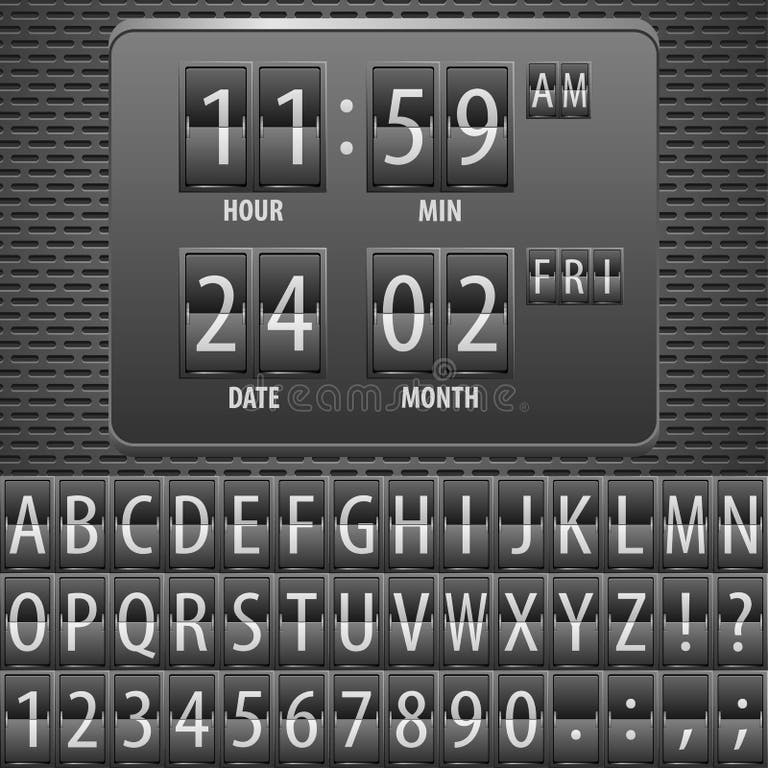 Countdown Timer on the Mechanical Timetable Stock Vector - Illustration ...