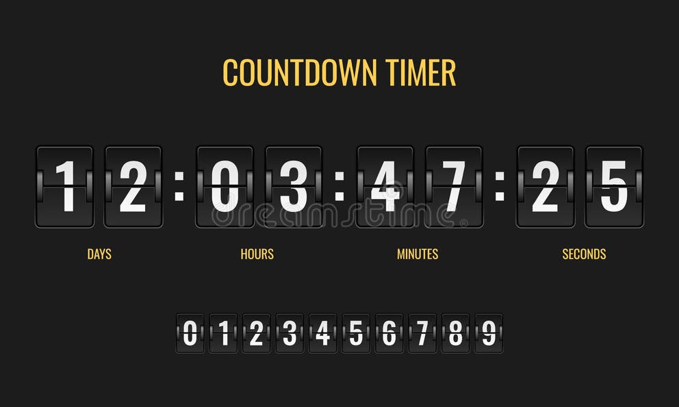 Countdown Timer. Meter Scoreboard Digital Watch Mechanics Counter ...