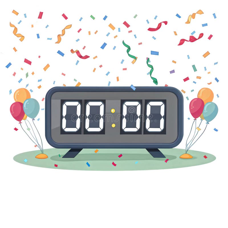 Countdown Timer at Midnight Stock Photo - Illustration of concept ...