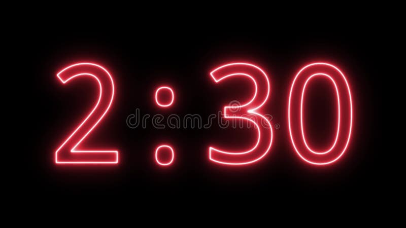 Simple Five Minute Red Neon Countdown Timer Stock Footage - Video of ...