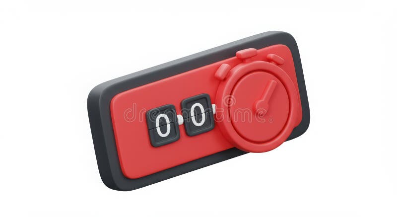 Countdown Timer with Rotating Numbers and Simple Clock Style Rendered ...