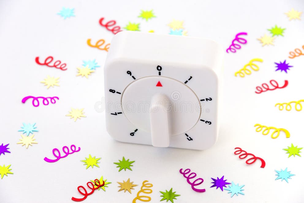 Countdown Timer with Stars and Spirals Bursting Out Stock Image - Image ...