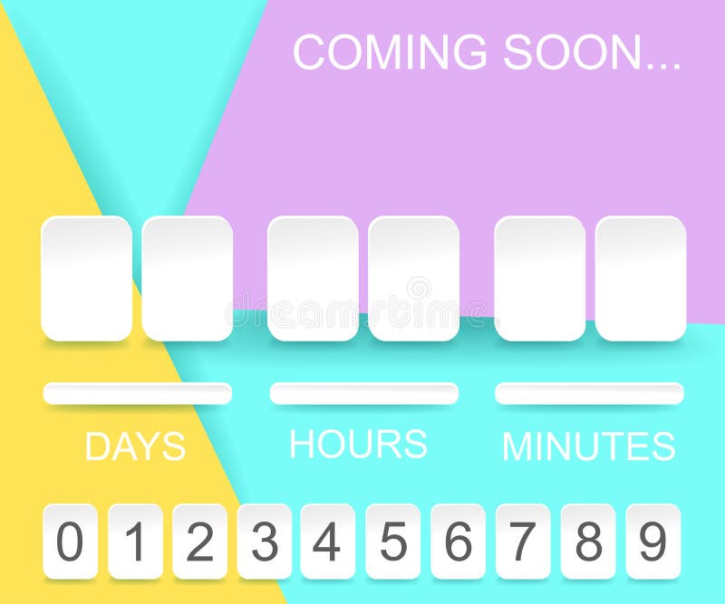 Countdown Timer Template. Counter Design for Website with Numbers Stock ... Countdown Timer Template. Counter Design for Website with Numbers Stock ...