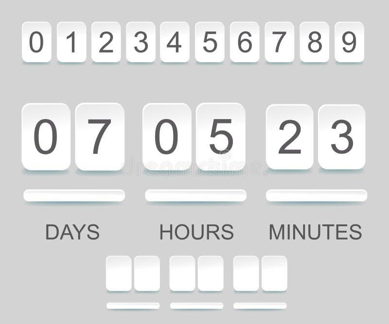 Countdown Timer Template Counter Design For Website With Numbers Stock