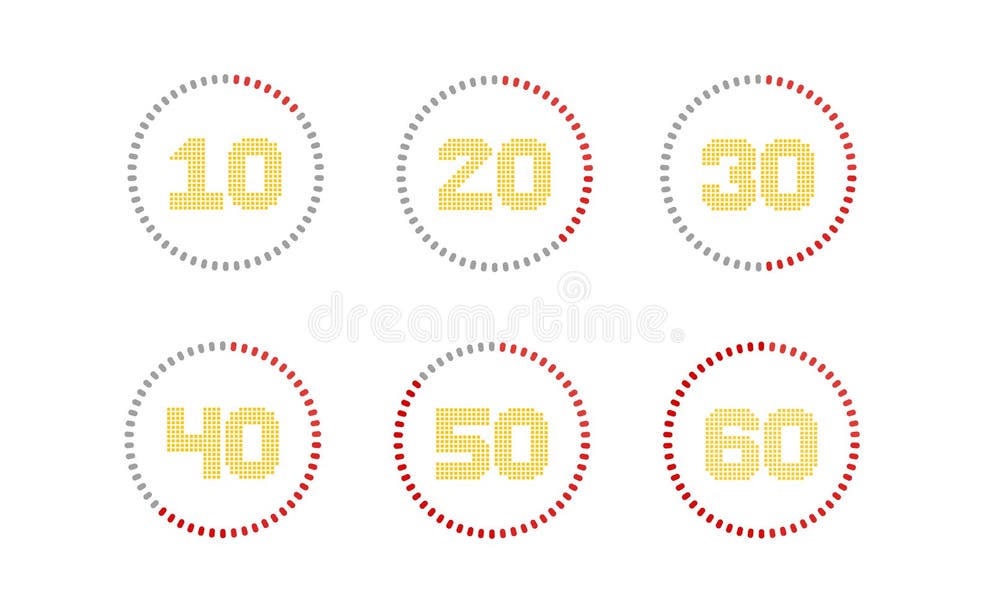 Countdown Timer with Ten Seconds or Minutes Interval in Modern and ...