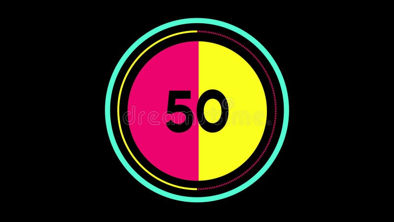 Countdown Timer from 60 To 0 Seconds Real Time. Modern Flat Design of Countdown from Sixty To ...