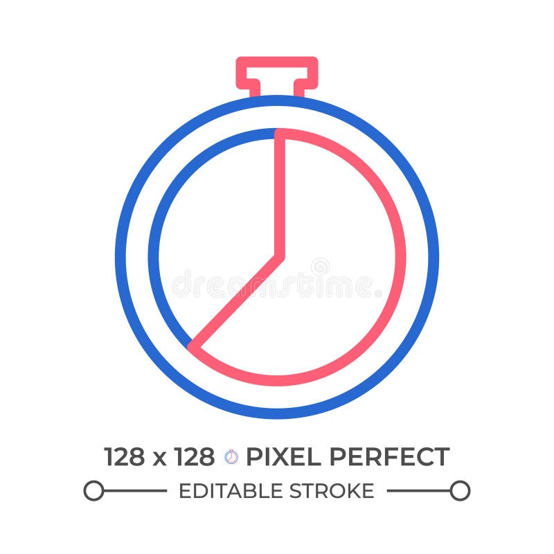 Countdown Timer Two Color Line Icon Stock Illustration - Illustration ...