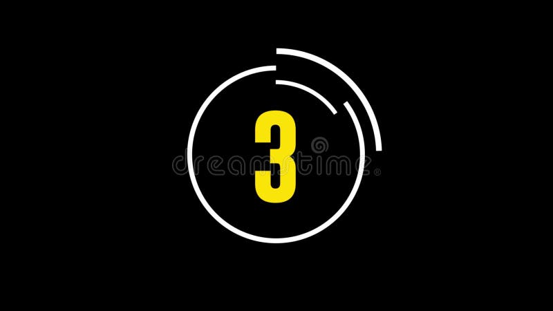Countdown 5 To 0 Circle Stamp Animation on Black Background – Bold ...