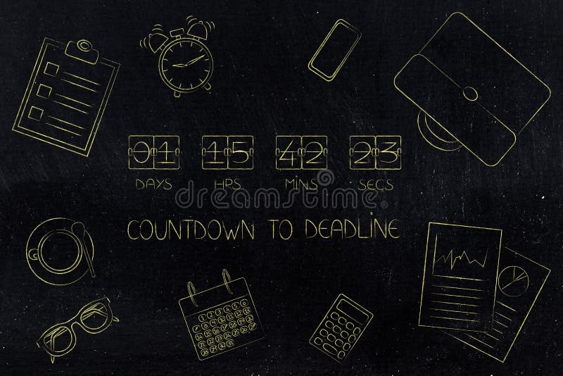 Countdown To Deadline Timer Surrounded by Business Objects Stock ...