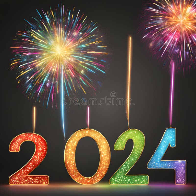 Countdown To 2024: Glowing 3D Digits Light Up the Night Sky with ...