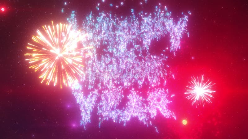 Countdown To New Year with Animated Firework Numbers and Text. Stock ...