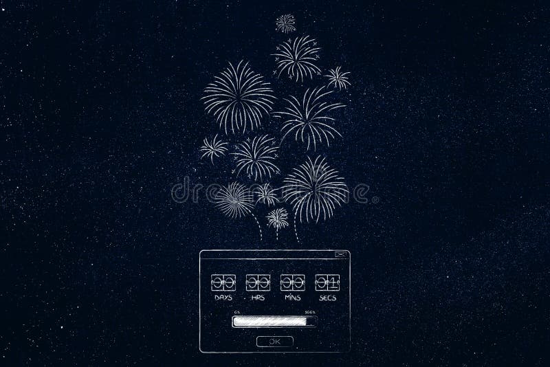 Box with Fireworks Flying Out of it Stock Illustration - Illustration ...