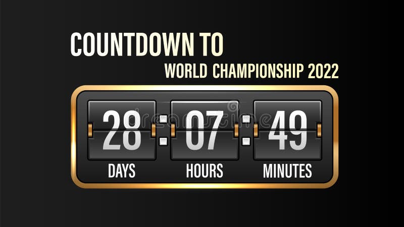Countdown To the World Football Championship 2022 . Timer in a Gold ...