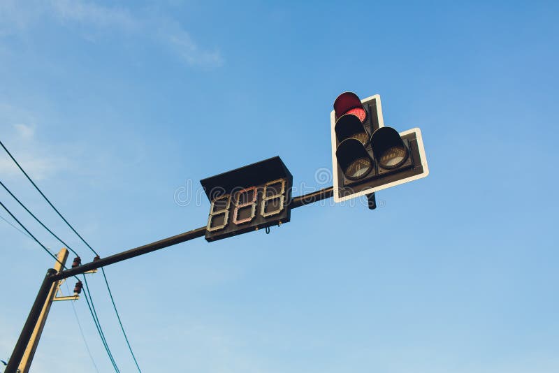 Countdown Traffic Light. Overhead Stop Light Diagonal Top Right To ...