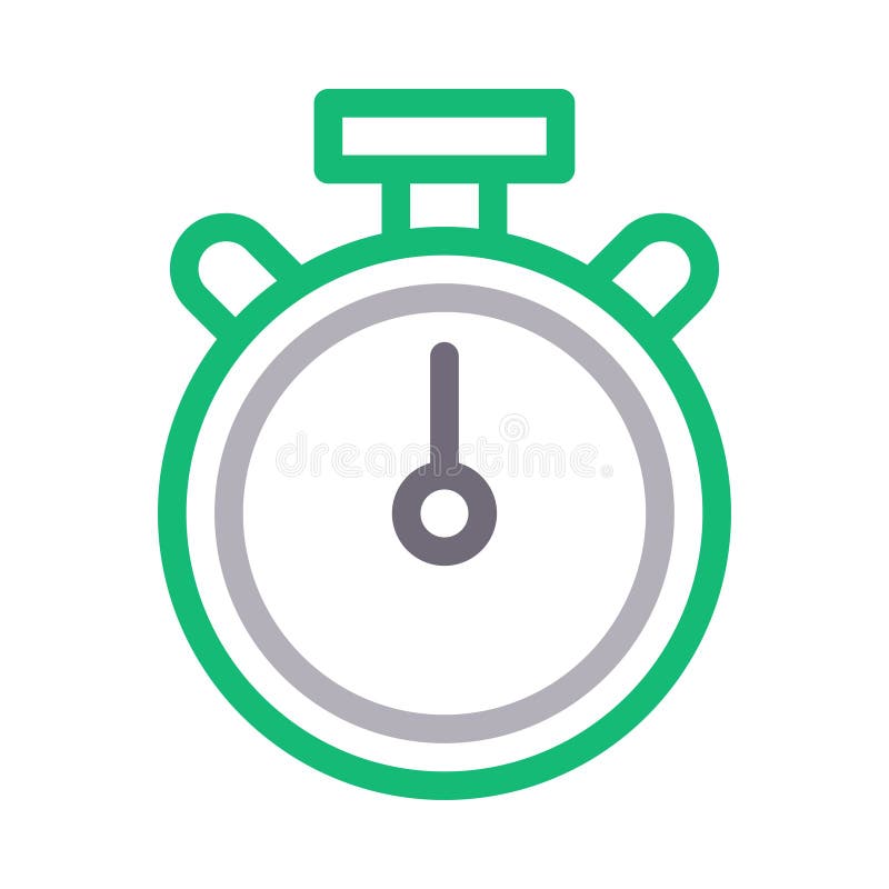 Countdown Vector Color Line Icon Stock Vector - Illustration of alarm ...