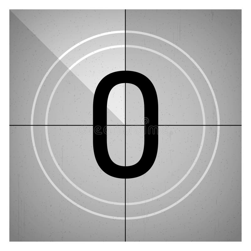 Countdown Zero Number in Retro Film Frame Style Stock Vector ...