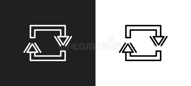 Counter Arrow Outline Icon in White and Black Colors. Counter Arrow ...