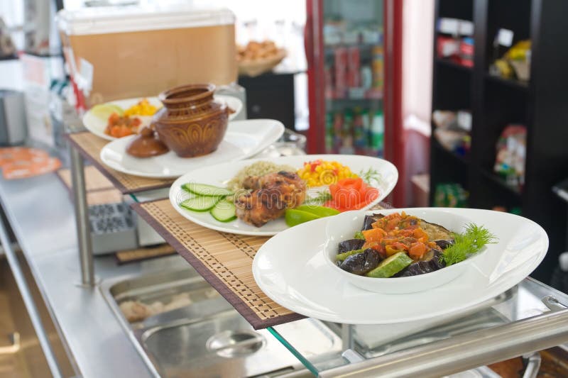 Counter in cafeteria stock image. Image of choice, indoor - 25740631