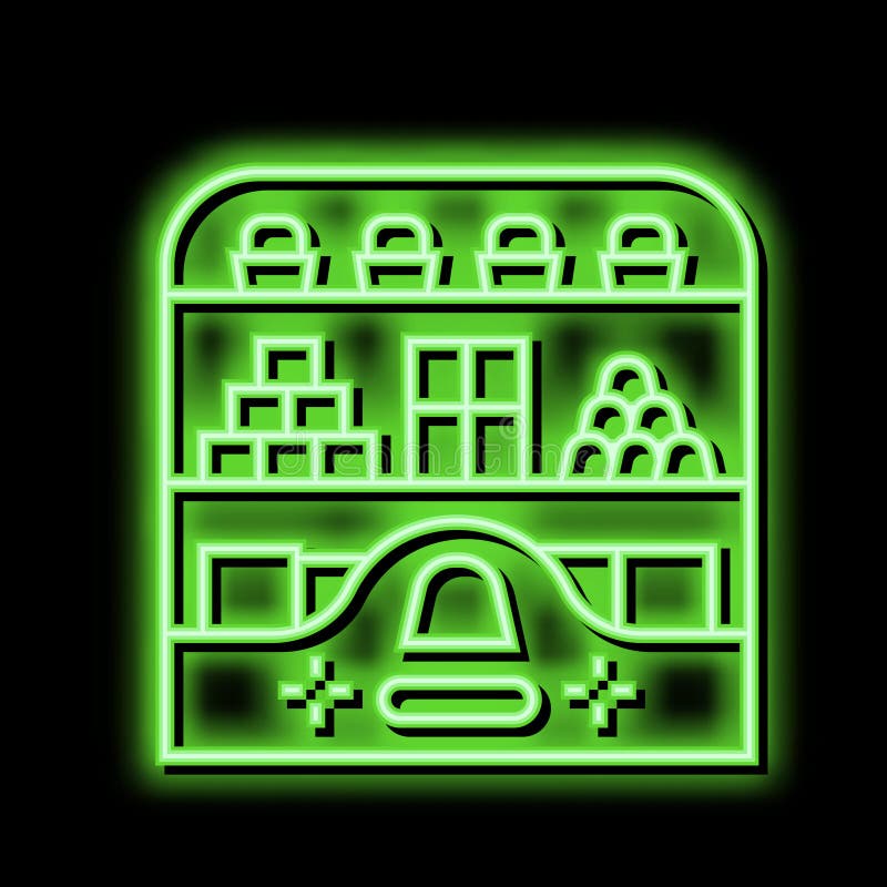 Counter Candy Shop Neon Glow Icon Illustration Stock Vector ...