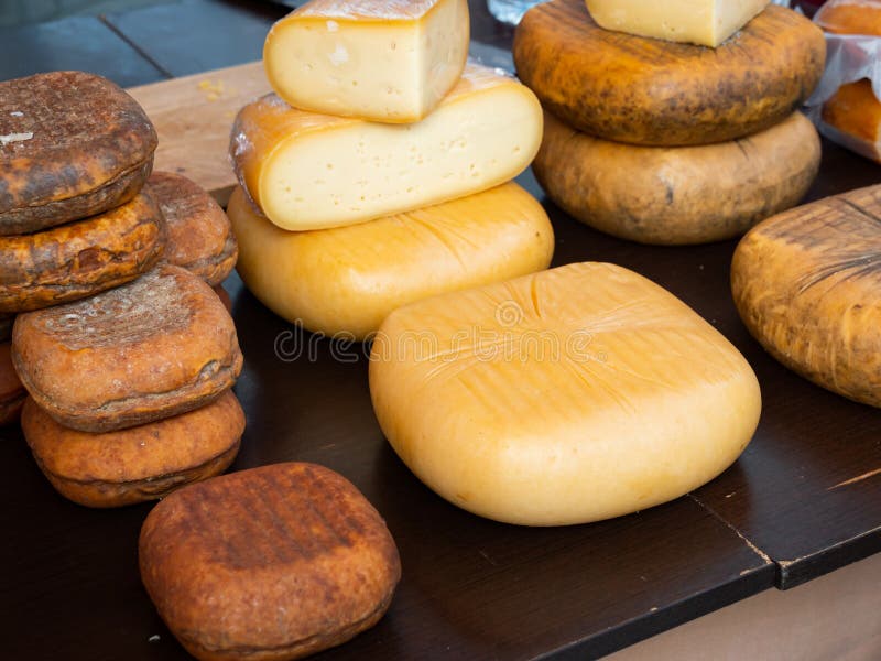 Counter in Cheese Shop with Large Assortment Stock Image - Image of ...