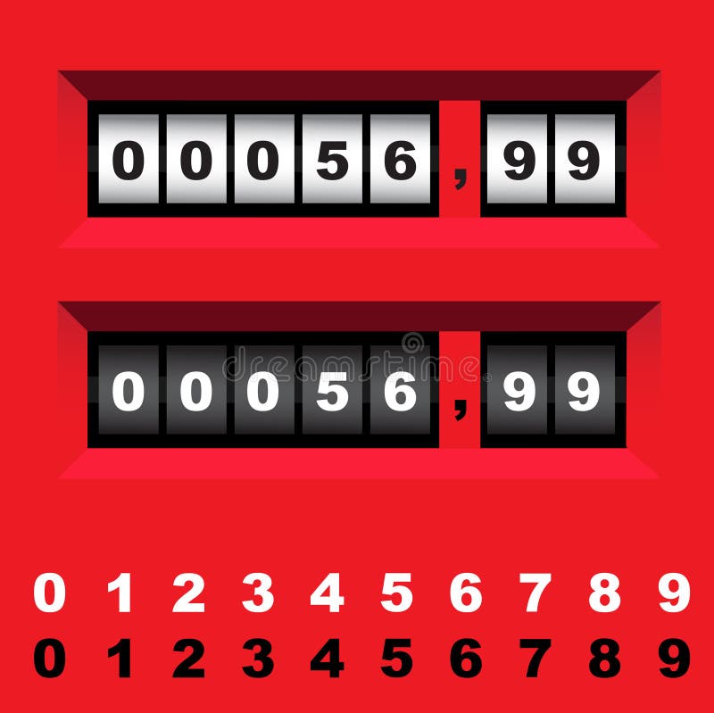 Blue Glowing Digital Numbers - Countdown Timer Stock Vector ...