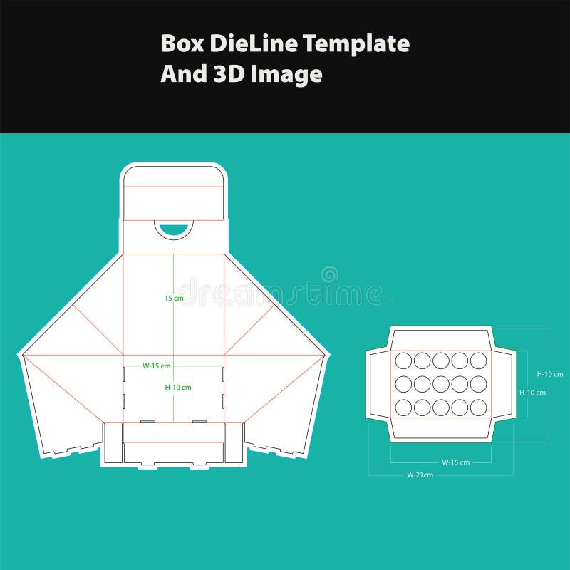 Counter Display Box Dieline Template Stock Vector - Illustration of ...