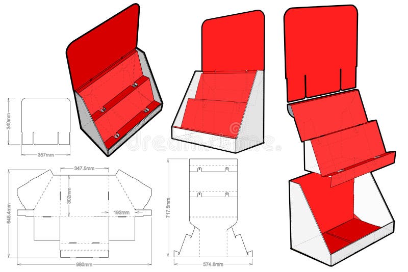 Counter Display Stand and Die-cut Pattern. Stock Vector - Illustration ...