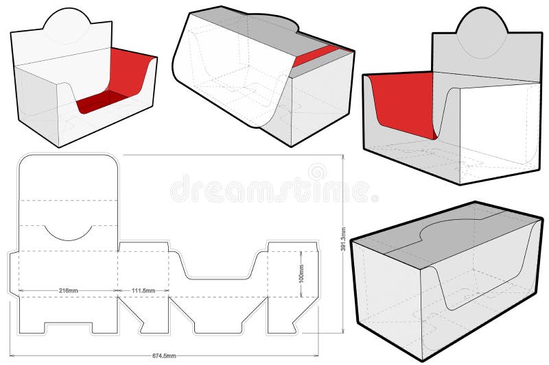 Counter Display Stand and Die-cut Pattern. Stock Vector - Illustration ...