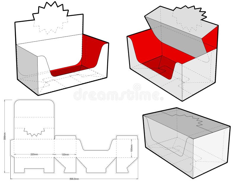 Counter Display Stand and Die-cut Pattern. Stock Vector - Illustration ...