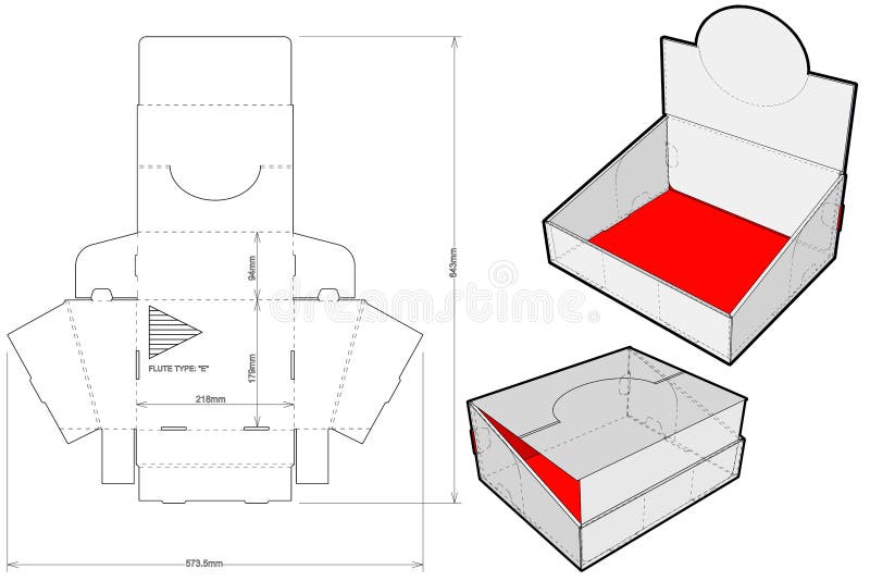 Counter Display Stand and Die-cut Pattern. Stock Vector - Illustration ...