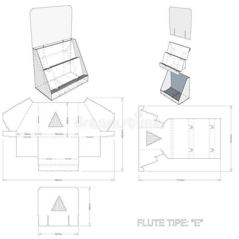 Counter Display Stand and Die-cut Pattern. Stock Vector - Illustration ...