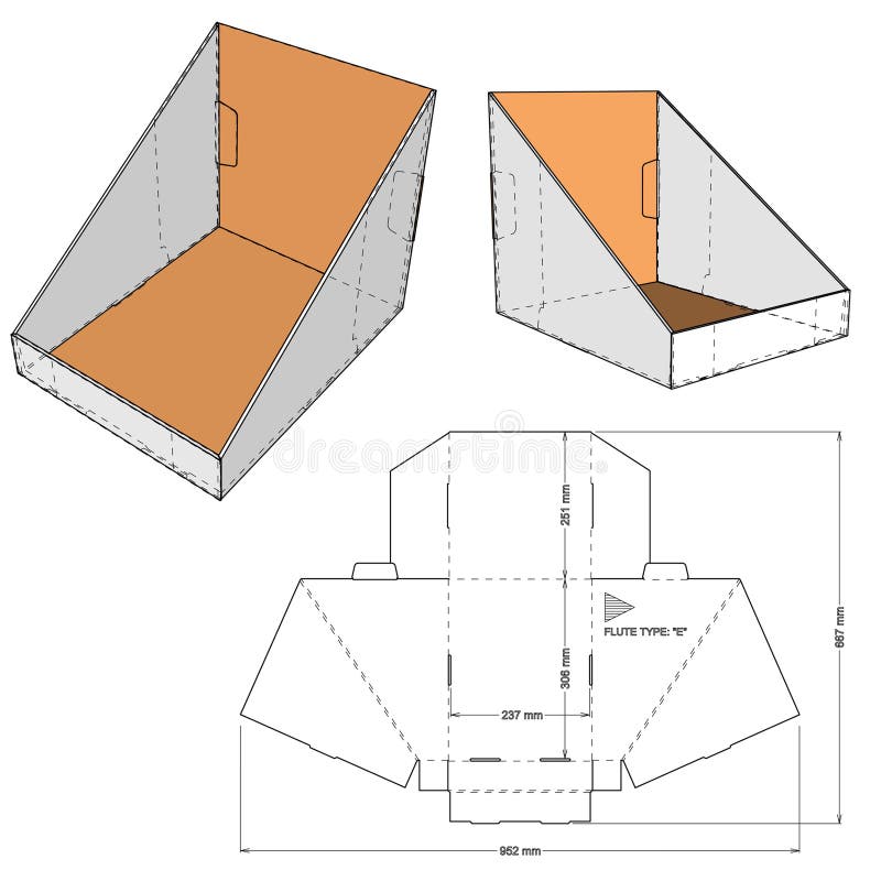 Counter Display Stand and Die-cut Pattern. Stock Vector - Illustration ...