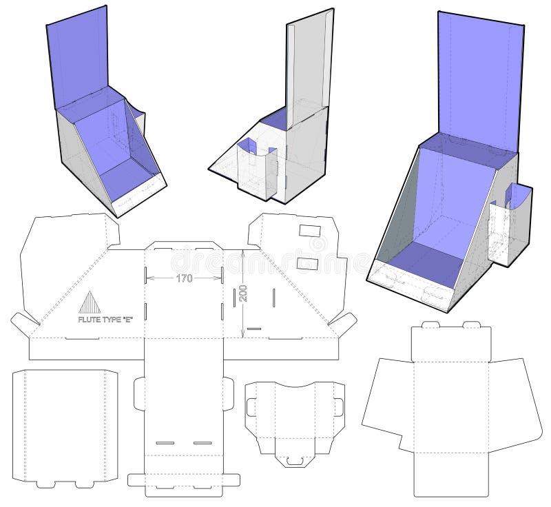 Counter Display Stand and Die-cut Pattern. Stock Vector - Illustration ...