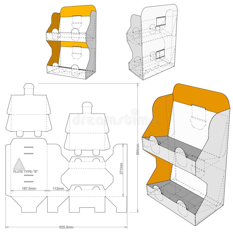 Counter Display Stand and Die-cut Pattern. Stock Vector - Illustration ...