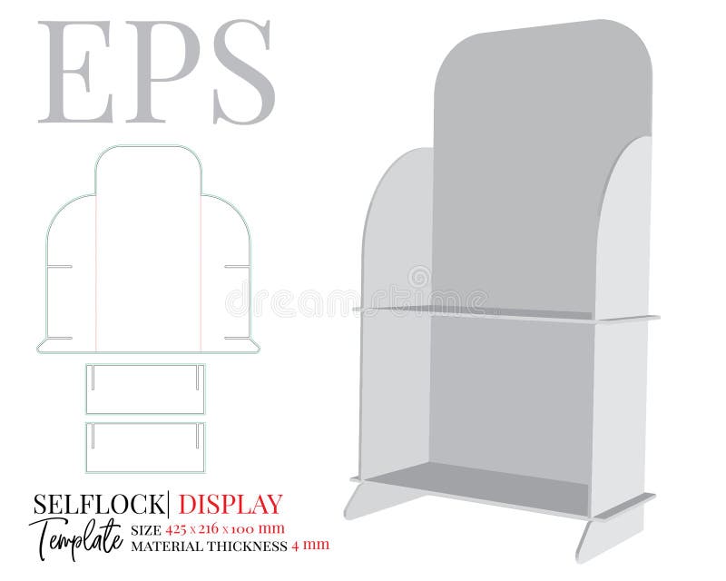 Counter Display Template, Vector with Die Cut, Stock Vector ...