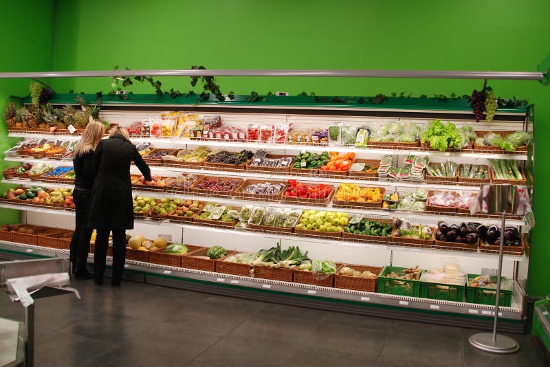 Counter with Vegetables and Fruits Editorial Stock Image - Image of ...