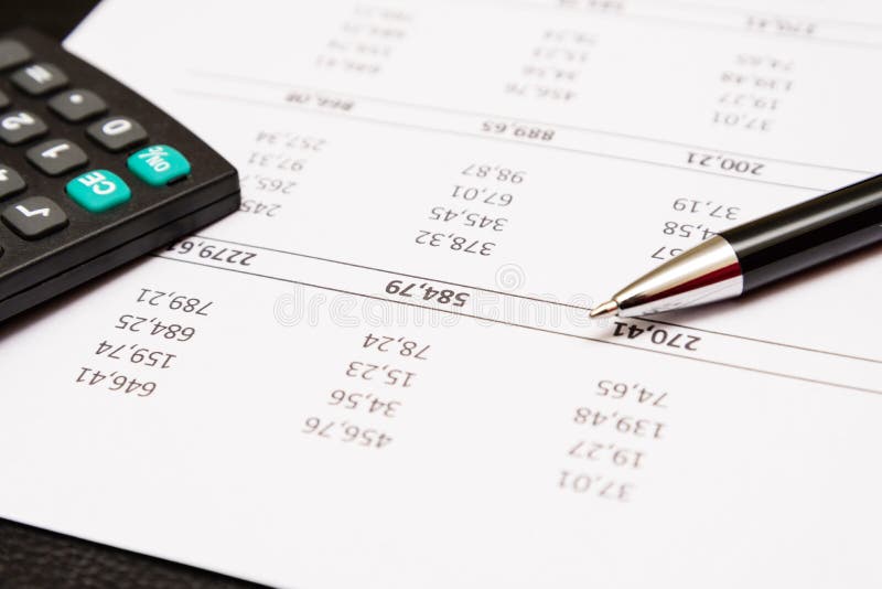 Counter and His Work Material. Stock Image - Image of management ...