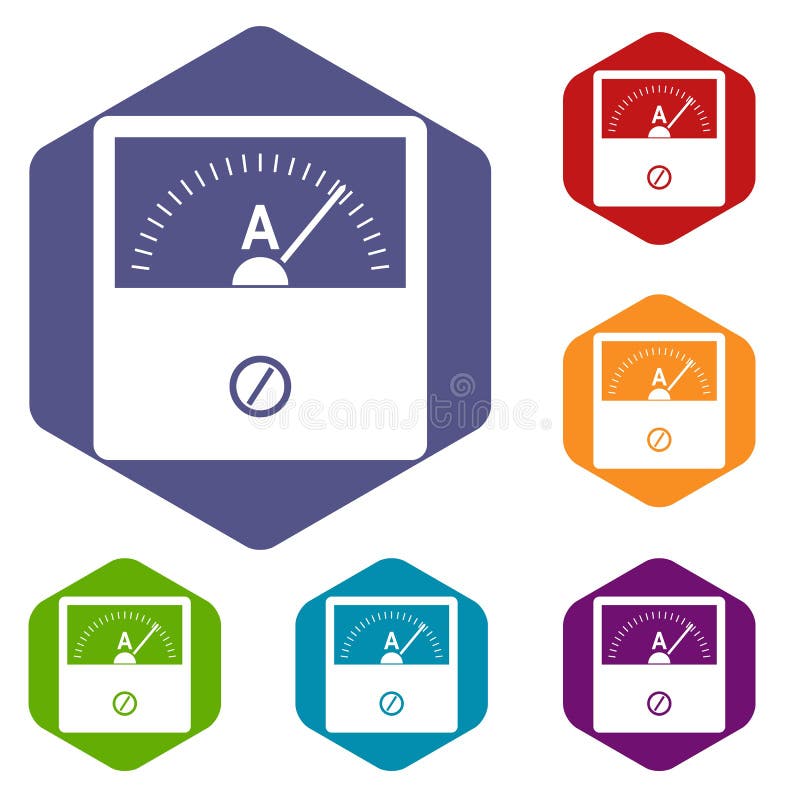Counter icons set hexagon stock vector. Illustration of pipeline - 91692476