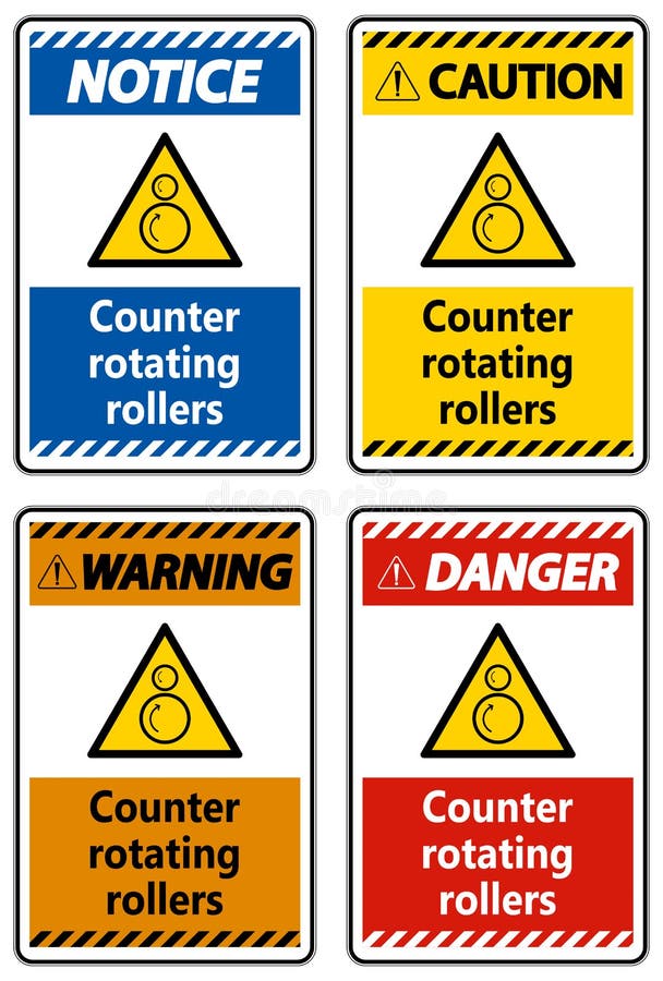 Counter Rotating Rollers Sign on White Background Stock Vector ...