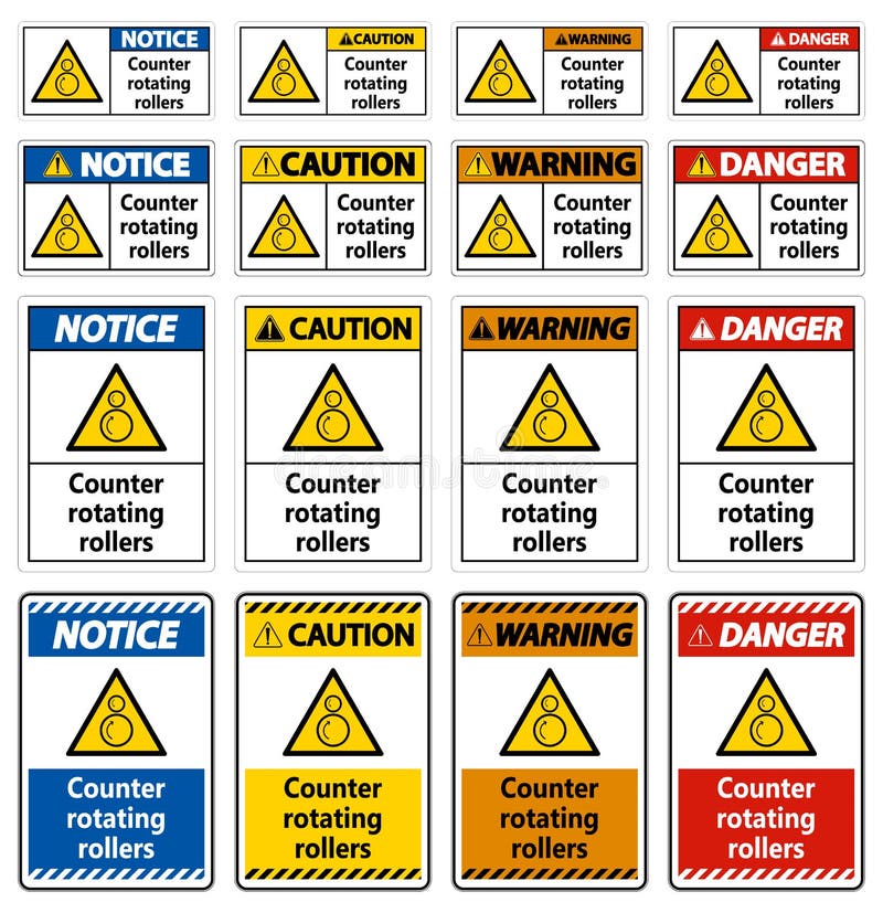 Counter Rotating Rollers Sign on White Background Stock Vector ...