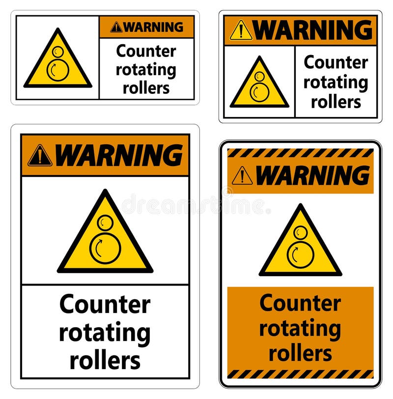 Counter Rotating Rollers Sign on White Background Stock Vector ...