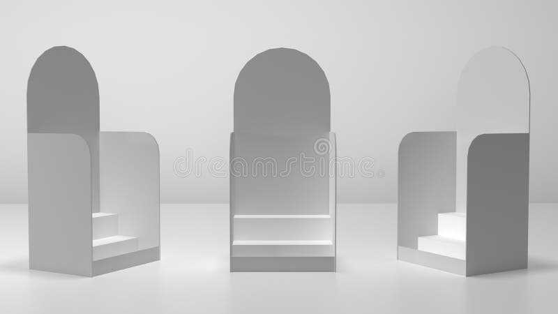 Counter Top Product Display Shelf Design. 3d Illustration. Stock ...