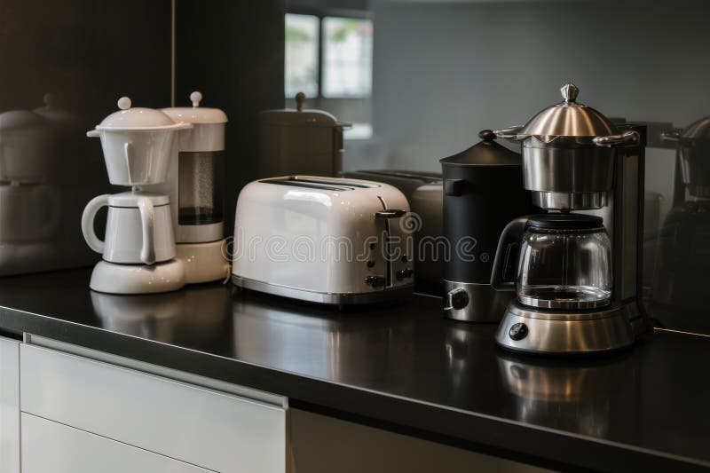 A Counter Top with a Toaster, Coffee Maker and Blender, AI Stock Image ...