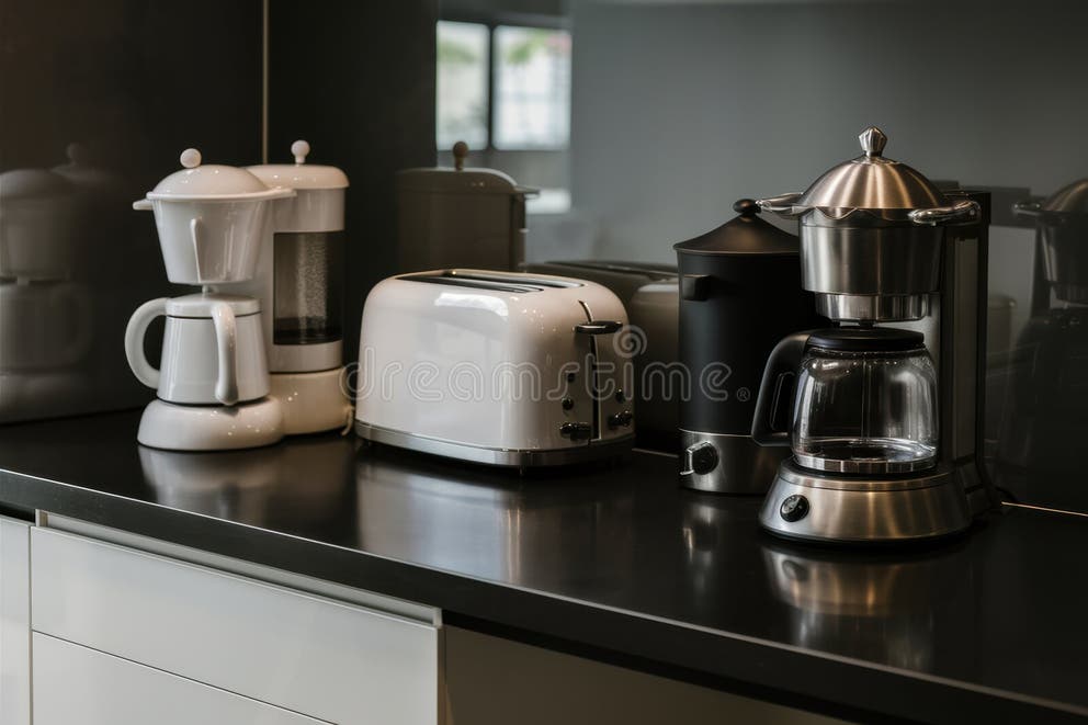 A Counter Top with a Toaster, Coffee Maker and Blender, AI Stock Image ...