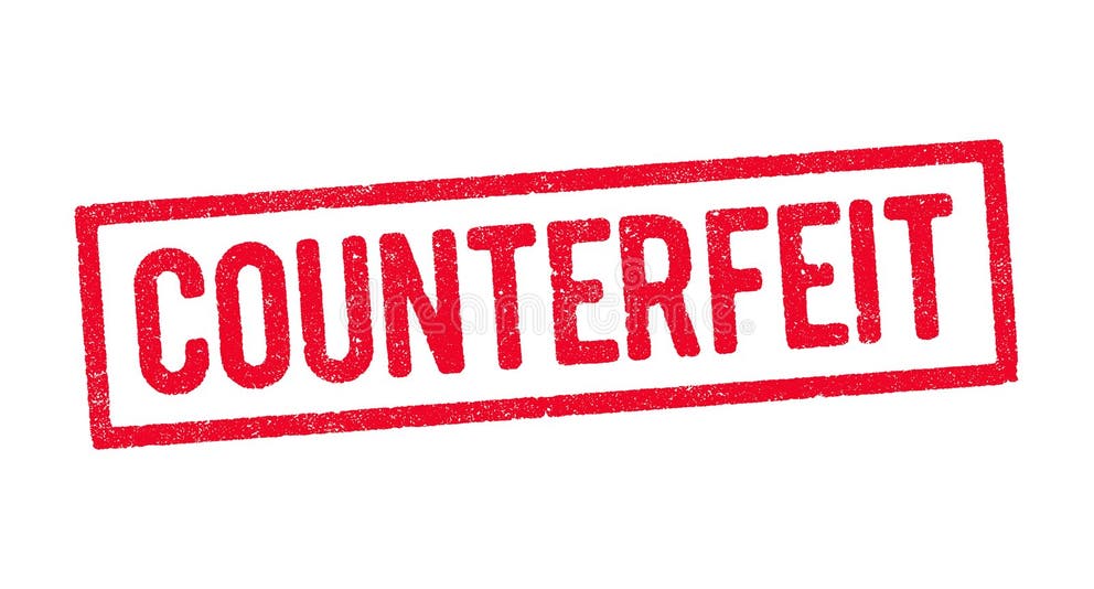 Counterfeit red ink stamp stock vector. Illustration of copy - 264486403