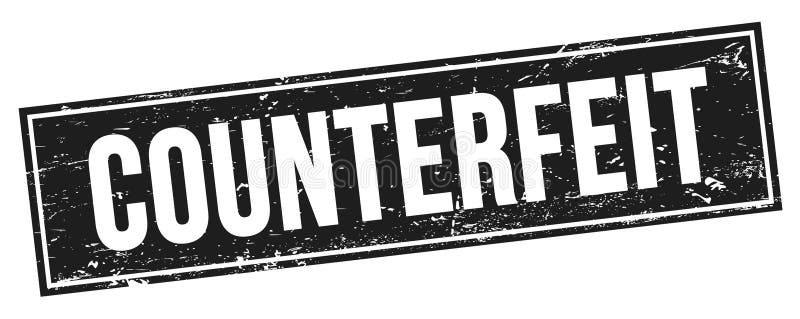 COUNTERFEIT Text on Black Grungy Rectangle Stamp Stock Illustration ...