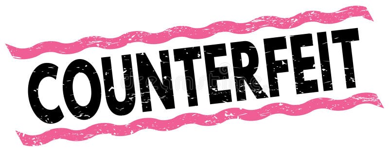 COUNTERFEIT Text on Pink-black Lines Stamp Sign Stock Illustration ...